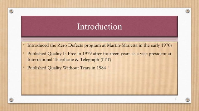 Quality without tears by Crosby | PPTX