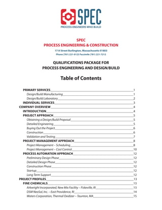 SPEC Process Engineering&Construction | PDF