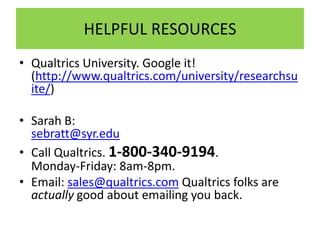 Qualtrics Training PP | PPTX