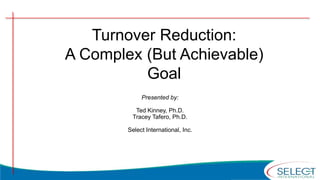 Turnover Reduction: A Complex (but Achievable) Goal | PPT