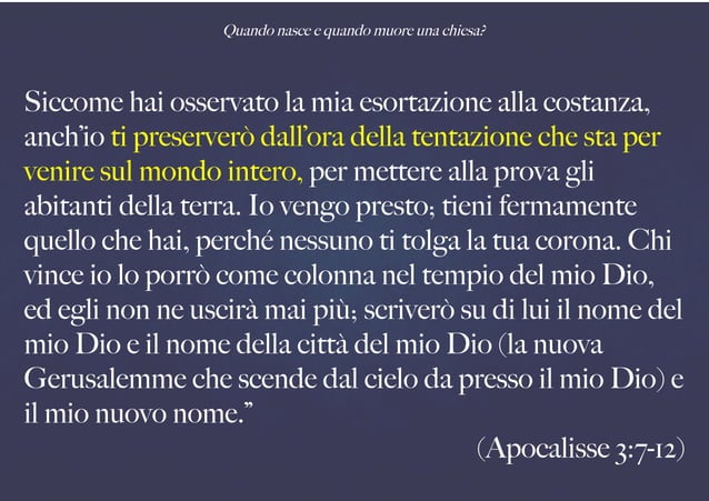 Quando nasce una chiesa, e quando muore? | PPT
