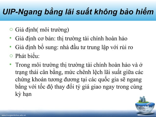 Quan hệ Ngang giá : CIP, UIP & IFE | PPT