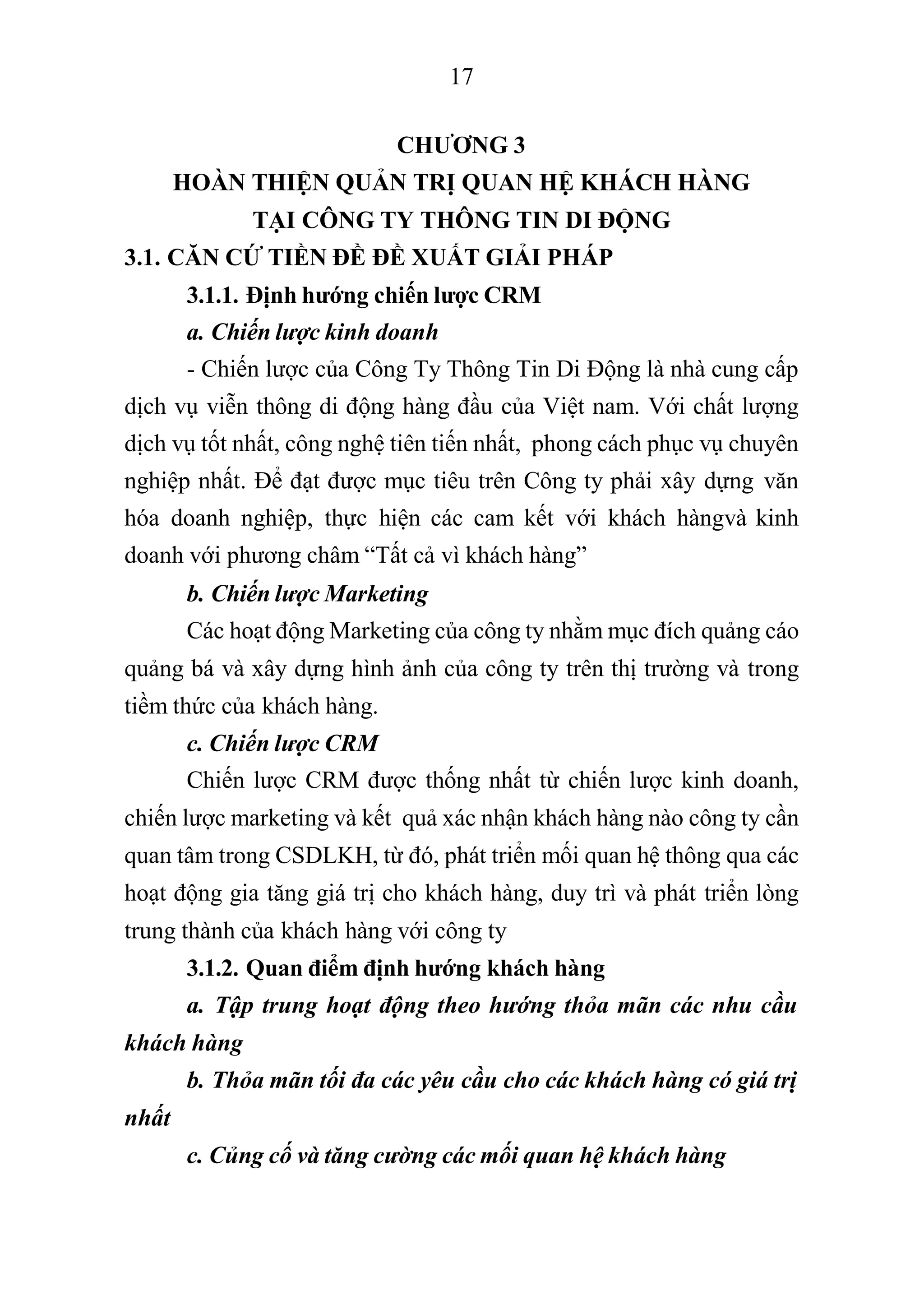 Quản trị quan hệ khách hàng tại Công Ty Thông Tin Di Động VMS, Chi Nhánh Kon Tum | DOCX