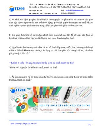 QUẢN LÝ THUẾ TRONG DOANH NGHIỆP CÓ GIAO DỊCH LIÊN KẾT | PDF