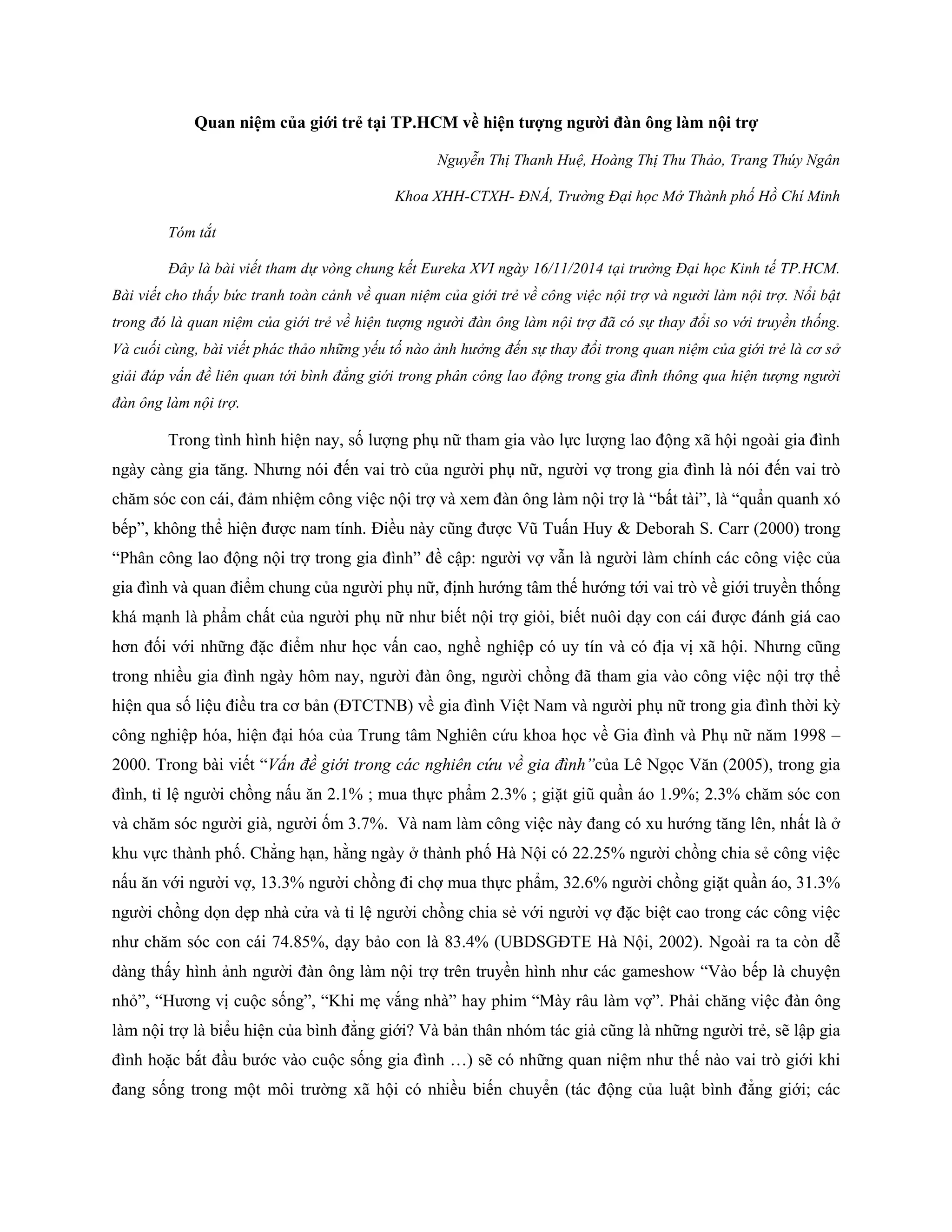 Quan niem cua gioi tre gui thuy | PDF