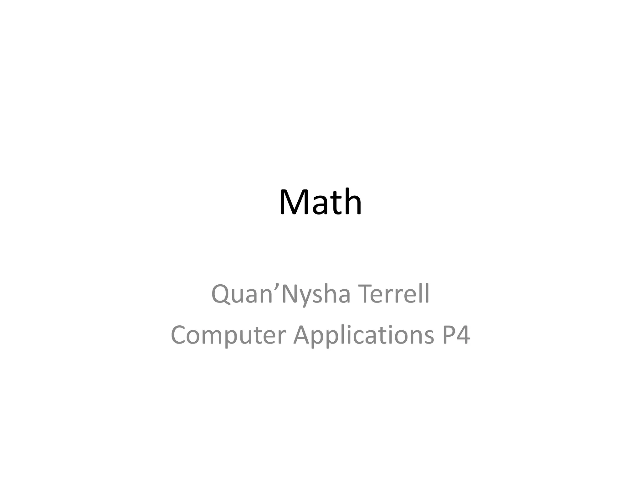 Quannysha math | PPTX