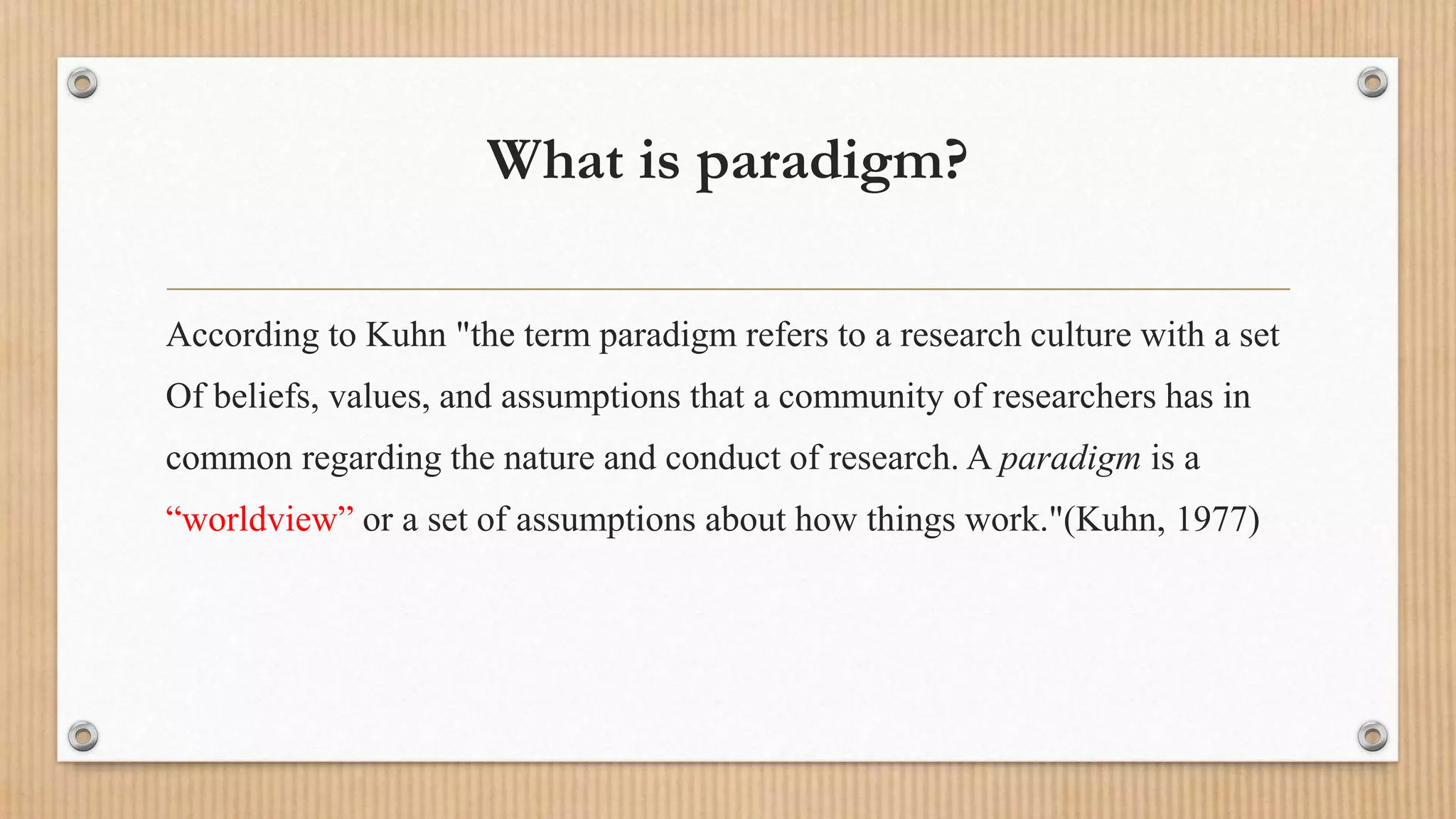 Quantitative paradigm in research | PPTX