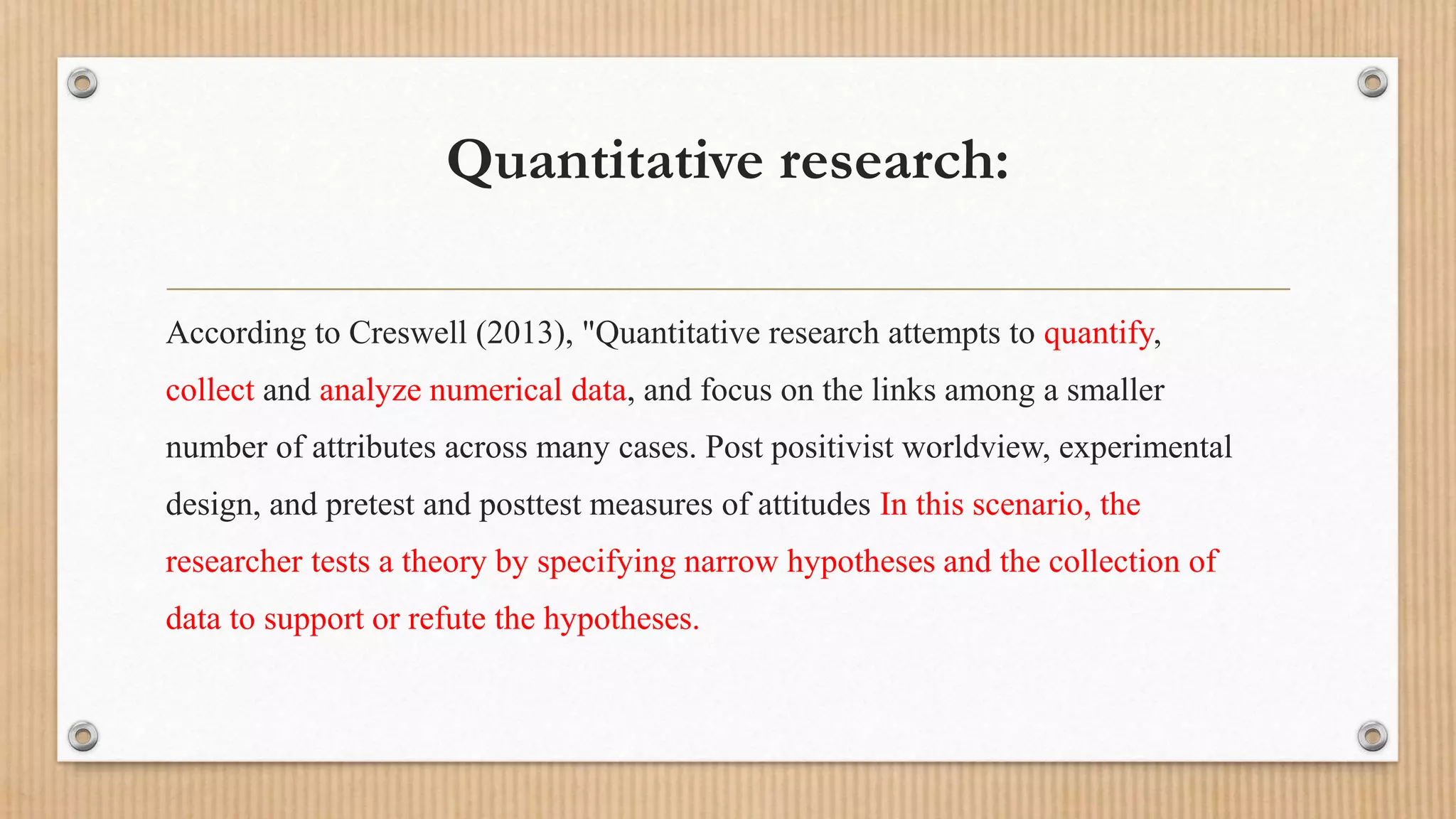 Quantitative paradigm in research | PPTX