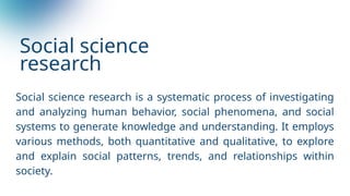 Quantitative research and socially social science | PPTX