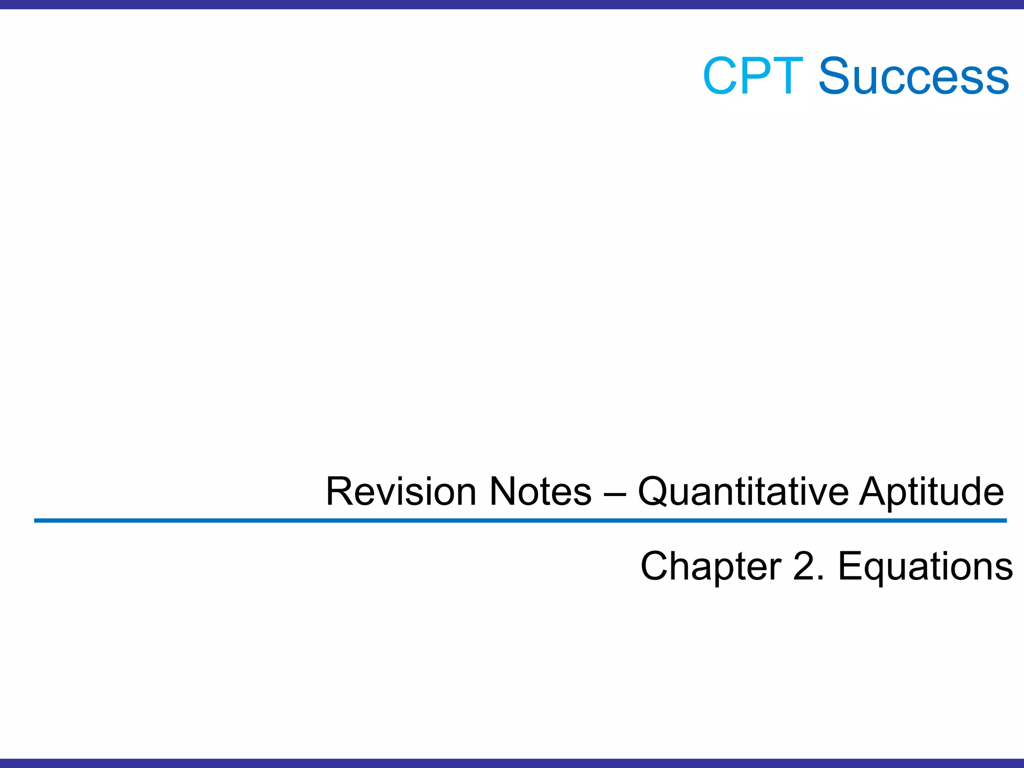 Quant02. Equations | PPT