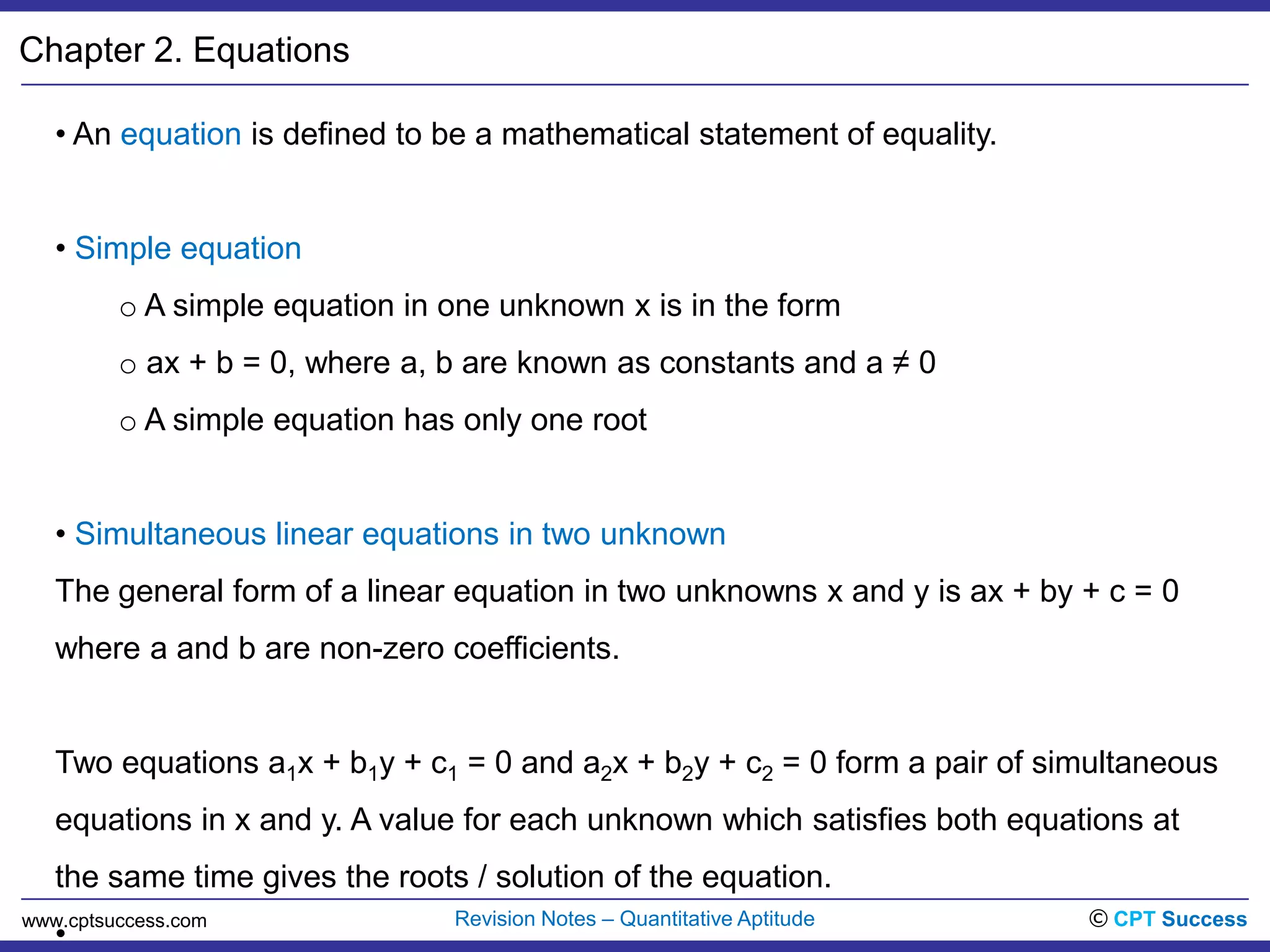 Quant02. Equations | PPT