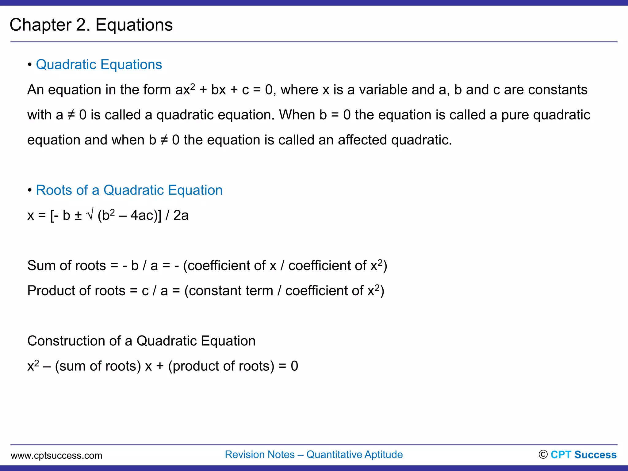 Quant02. Equations | PPT