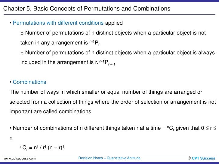 Quant05. Basic Concepts of Permutations and Combinations