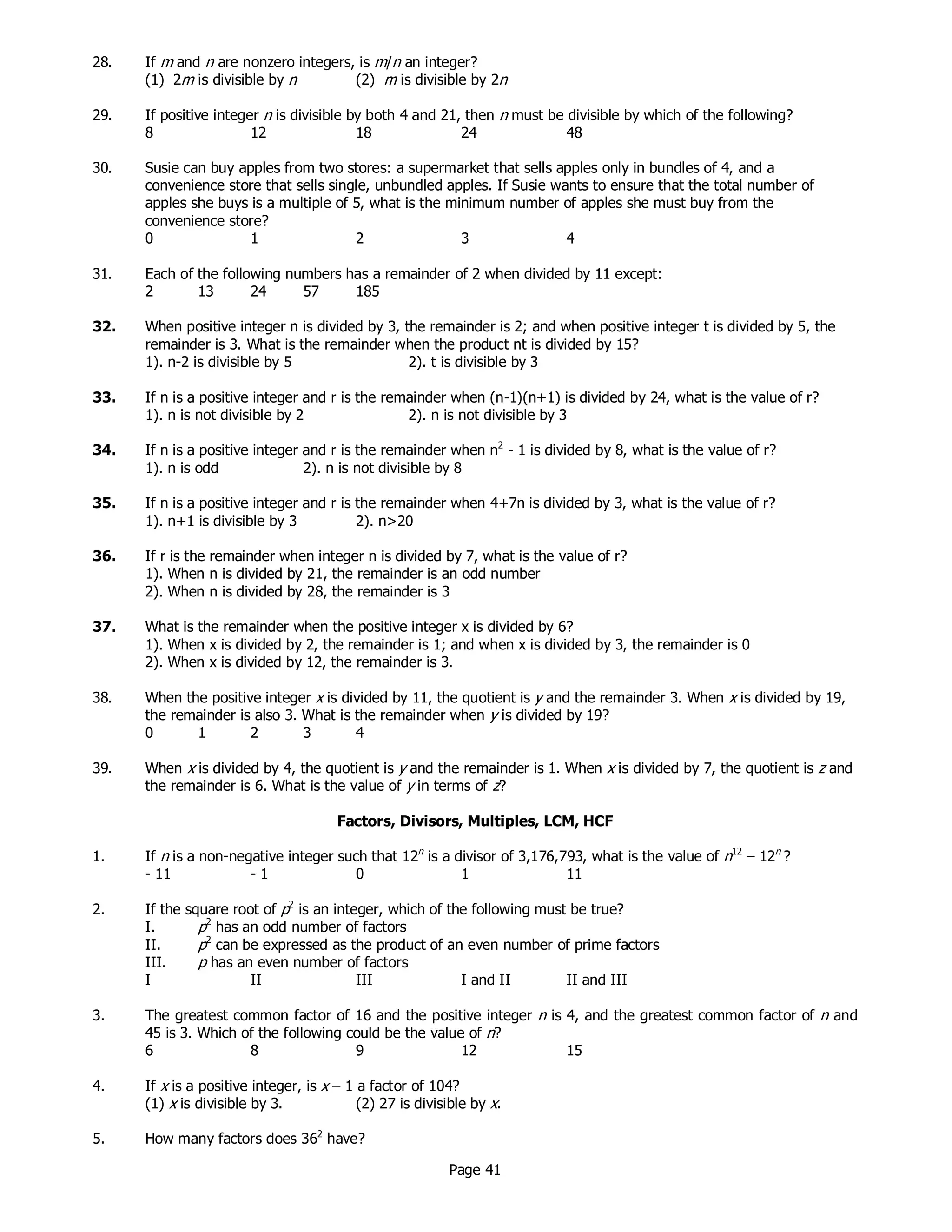 Gmat Quant 700 To 800 Level Questions Pdf