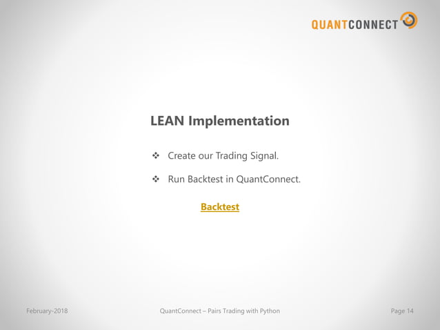QuantConnect - Introduction to Pairs Trading | PPT