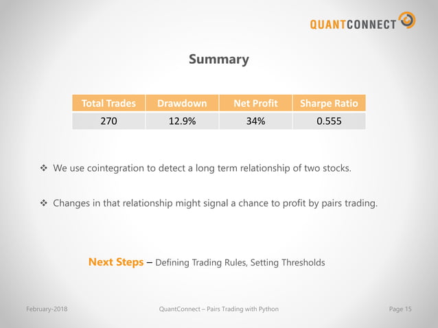 QuantConnect - Introduction to Pairs Trading | PPT