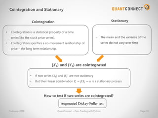 QuantConnect - Introduction to Pairs Trading | PPT