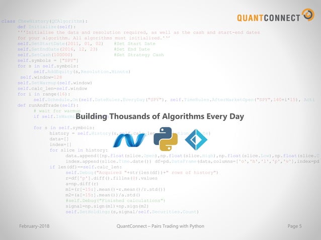 QuantConnect - Introduction to Pairs Trading | PPT