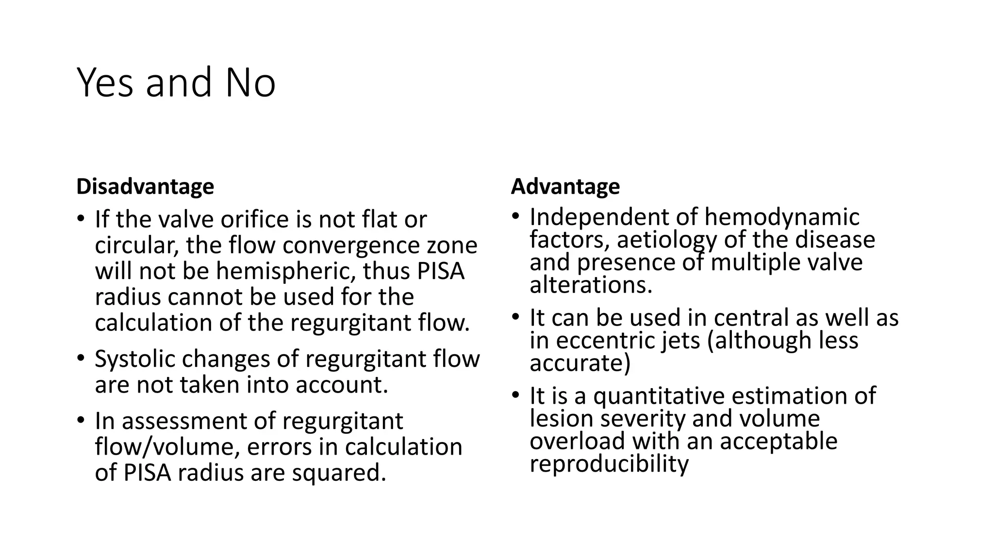Quantification of mitral regurgitation by PISA | PPTX
