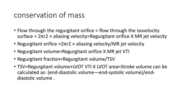 Quantification of mitral regurgitation by PISA | PPTX | Heart and ...
