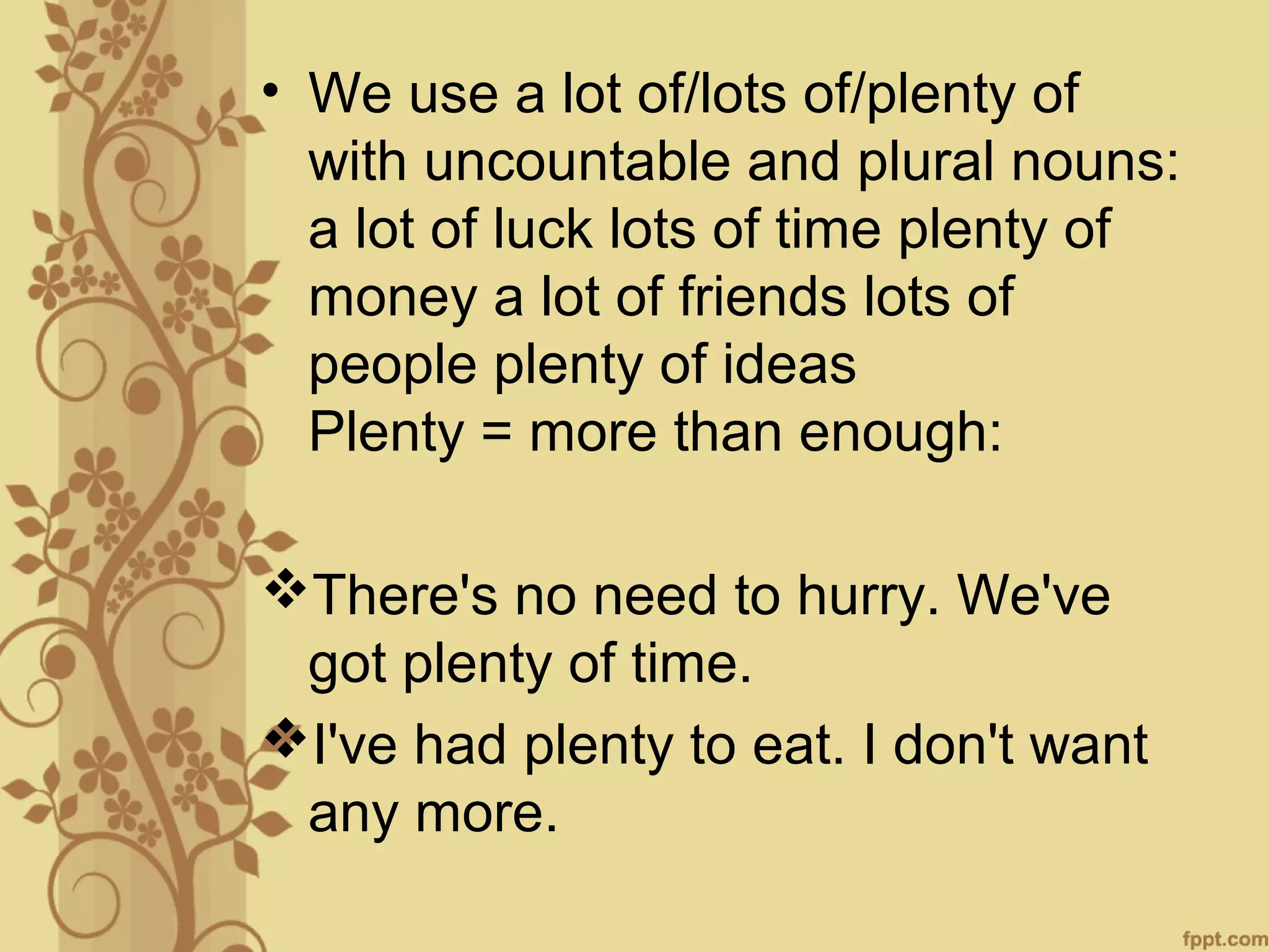 Quantifier much many little few | PPT