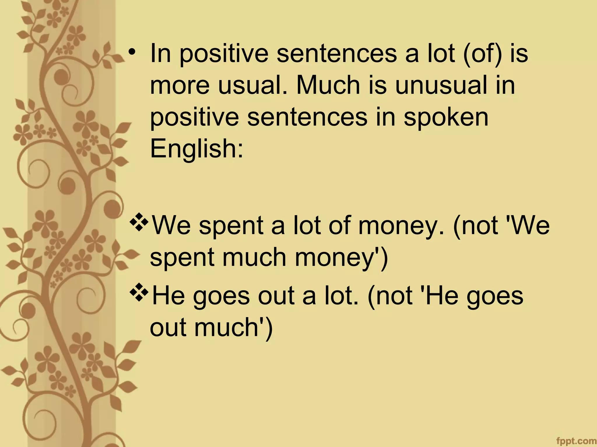 Quantifier much many little few | PPT