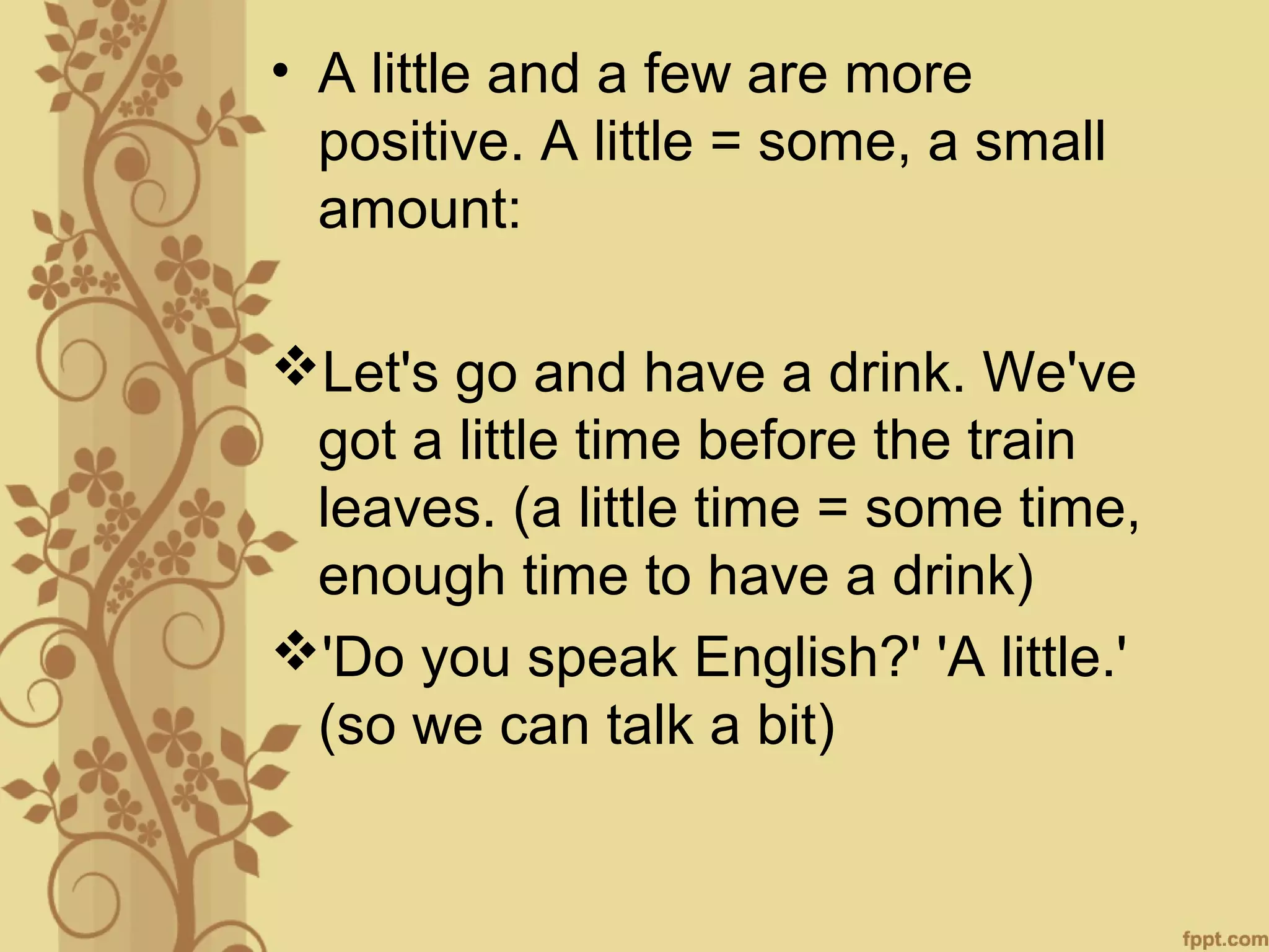 Quantifier much many little few | PPT