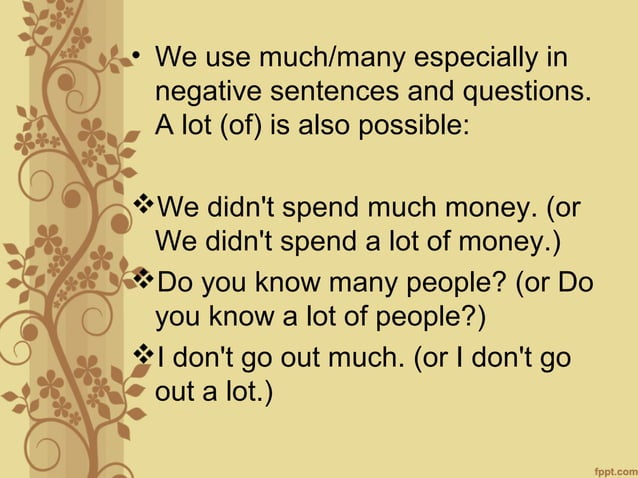 Quantifier much many little few | PPT