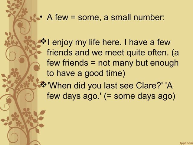 Quantifier much many little few | PPT