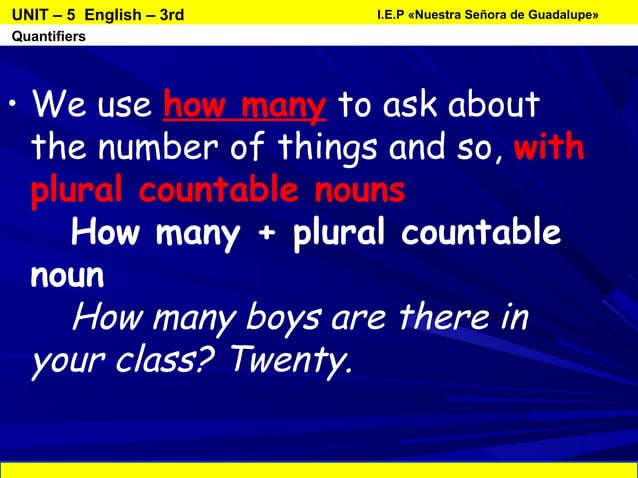 Quantifiers 3ro | PPT