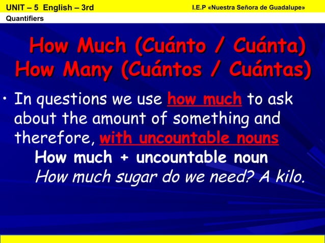Quantifiers 3ro | PPT