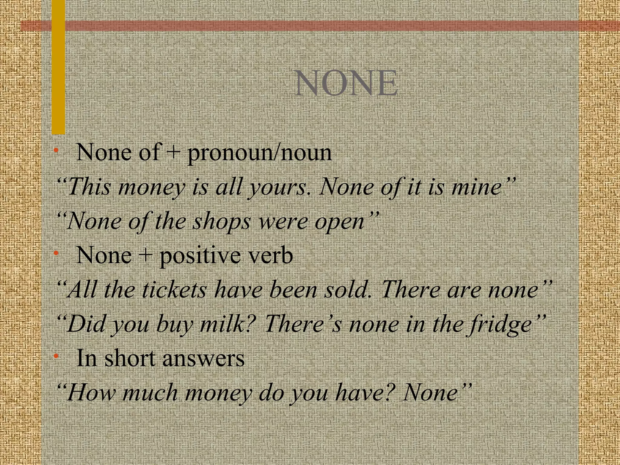 Quantifiers explanation | PPT