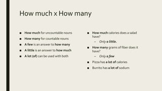 Quantifiers: Some x Any; How much x How many | PPTX