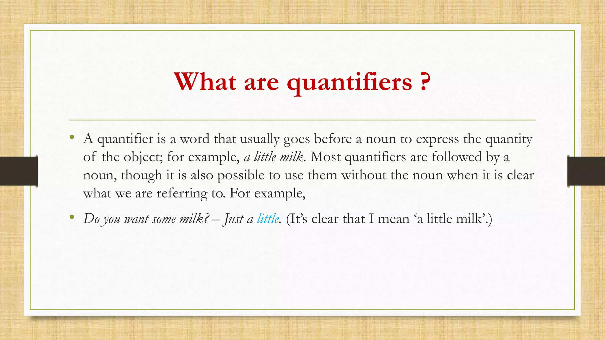 Quantifiers | PPT