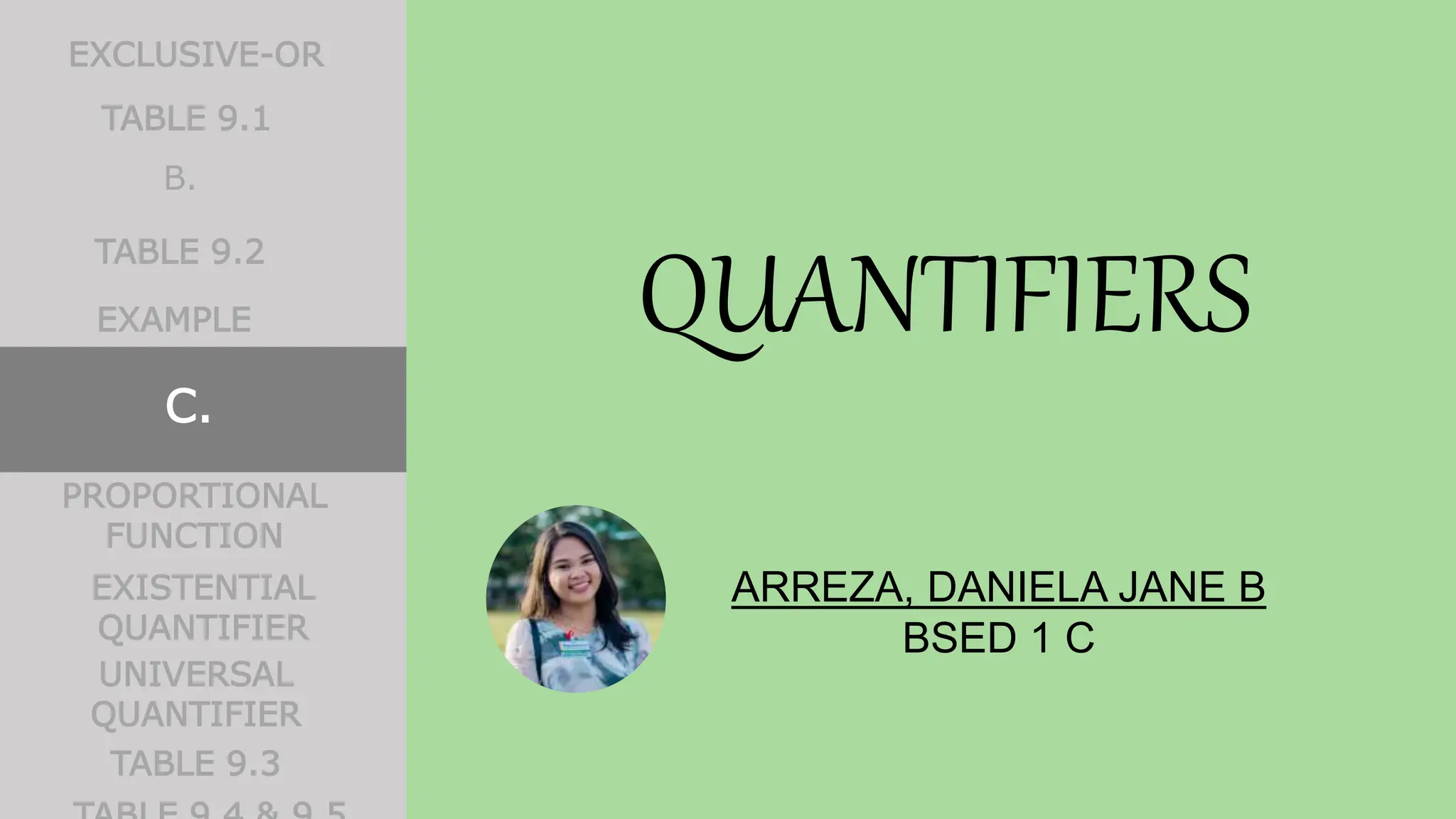 Mathematics in the Modern World - Quantifiers | PPTX | Science