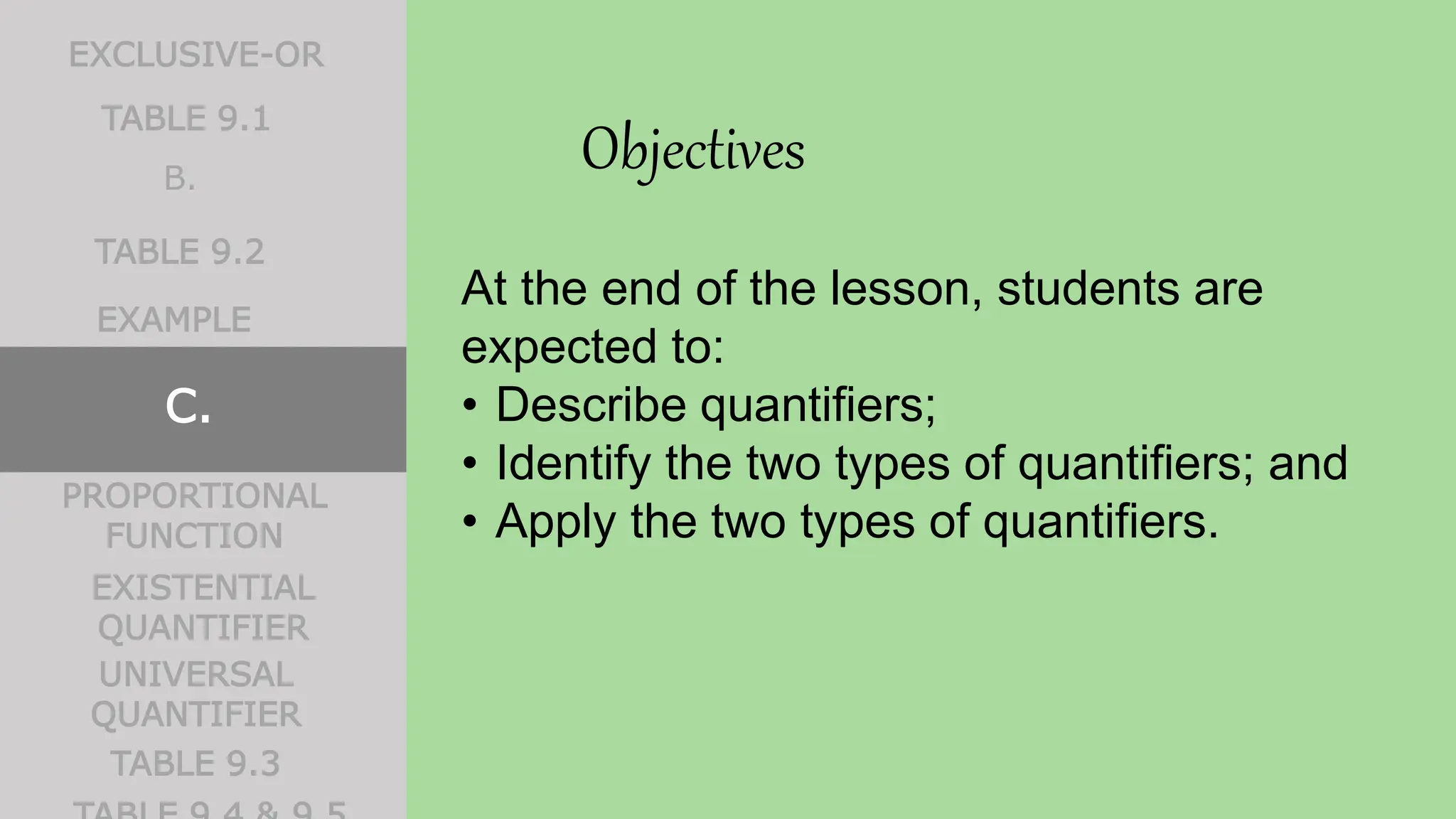 Mathematics in the Modern World - Quantifiers | PPTX | Science