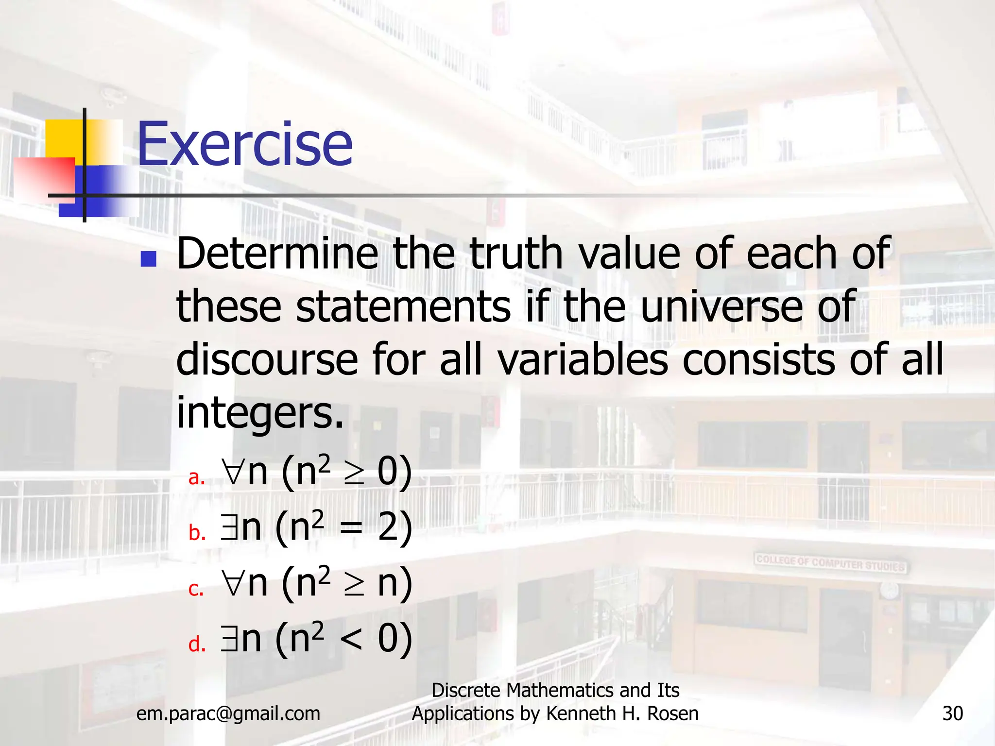 DISCRTE STRUCTURES CSY1-QUANTIFIERS.pptx | Programming Languages | Computing