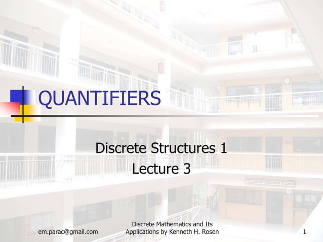 DISCRTE STRUCTURES CSY1-QUANTIFIERS.pptx | Programming Languages | Computing