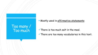 quantifiers-for-indefinite-quantities-and-amounts-grammar-guides_127276 ...