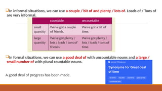 Quantifiers PRESENTATION FOR STUDENTS PPT | PPTX