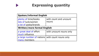 Quantifiers PRESENTATION FOR STUDENTS PPT | PPT