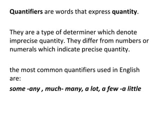 Quantifiers and past continuous | PPT