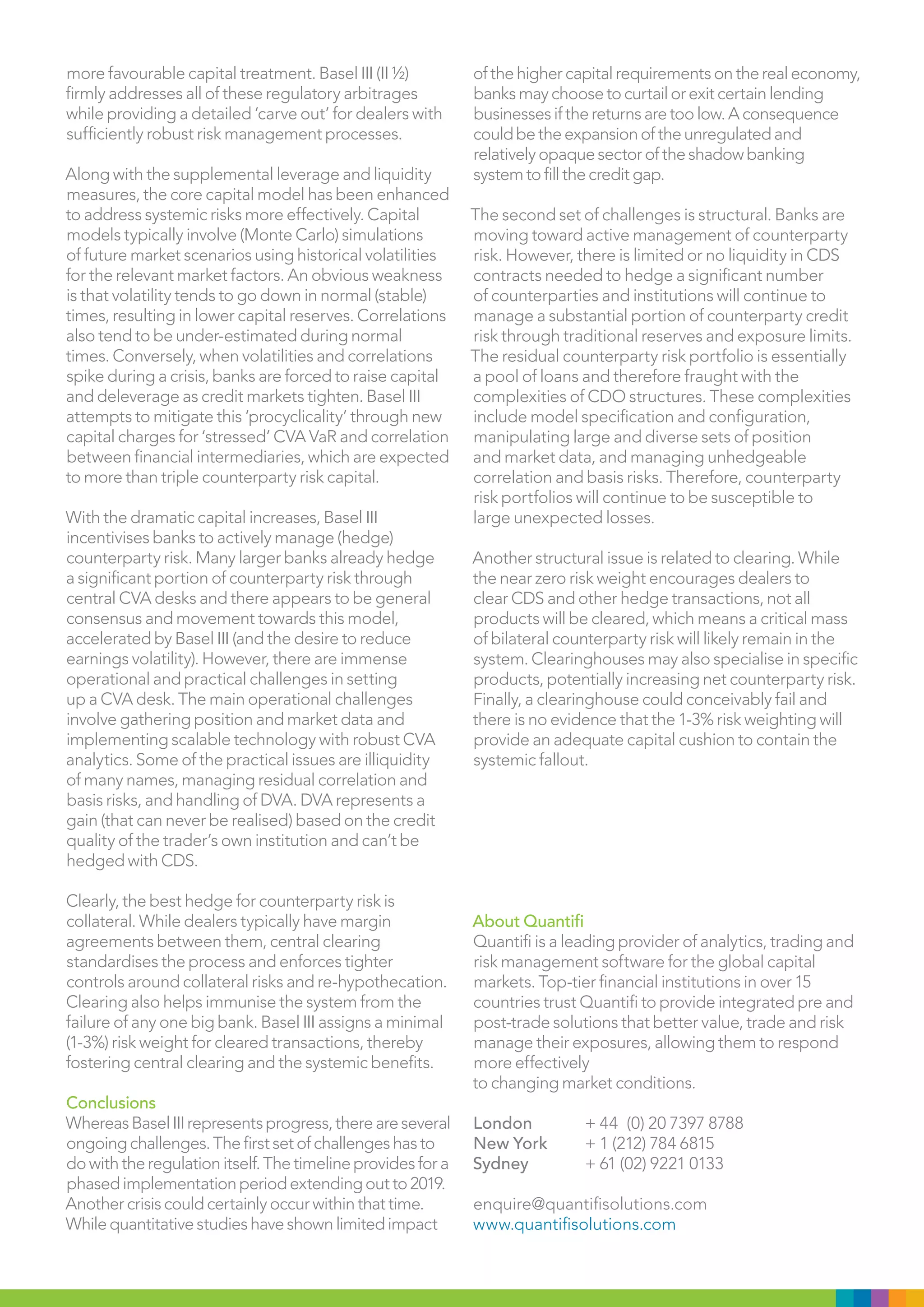 Quantifi whitepaper basel lll and systemic risk | PDF