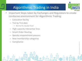Quantinsti’s webinar on algorithmic trading | PPTX