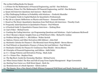 Quant interview v2 | PDF | Business Accounting & Finance | Business