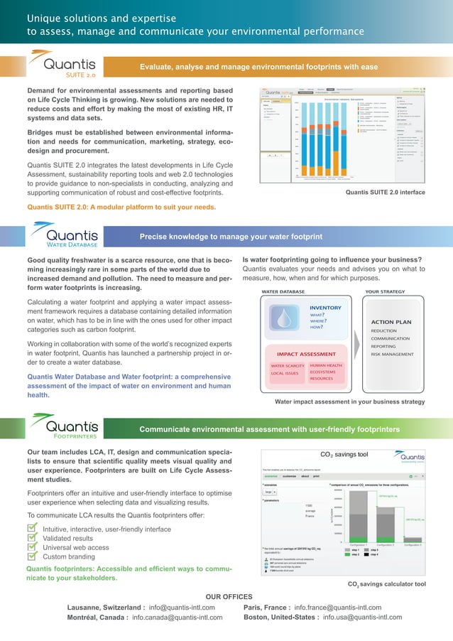 Quantis Corporate Leaflet on Life Cycle Analysis | PDF
