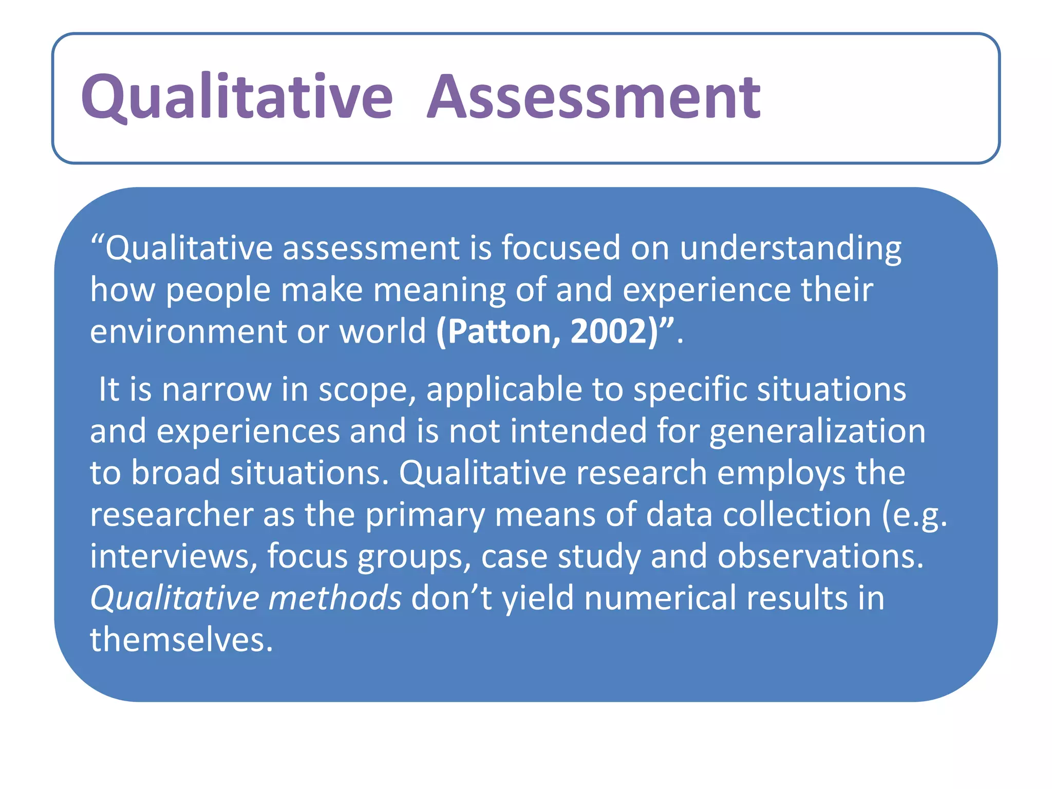 Quantitative & Qualitative Assessment | PPTX
