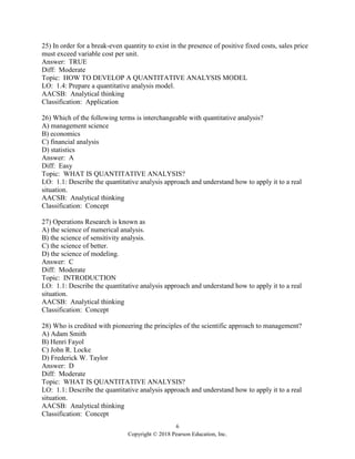 Quantitative Analysis For Management 13th Edition Render Test Bank | PDF