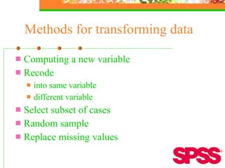 Quantitative analysis using SPSS | PPT
