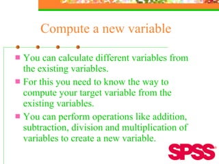 Quantitative analysis using SPSS | PPT